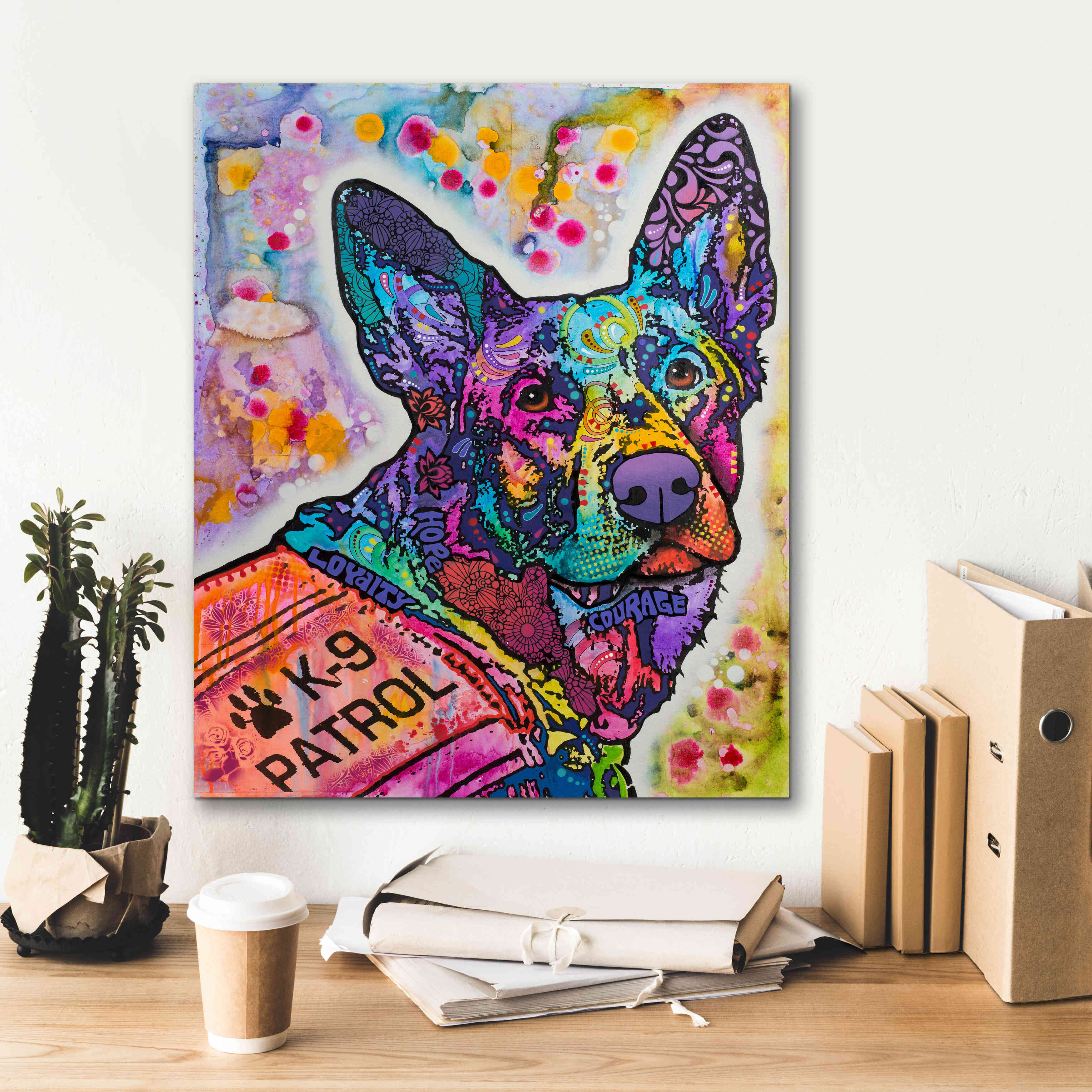 Red Barrel Studio® K9 Patrol German Shep Action by Dean Russo - Wrapped Canvas Graphic Art | Wayfair